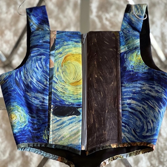 Tops | Starry Night By Vincent Van Gogh Print Corset Top | Poshmark